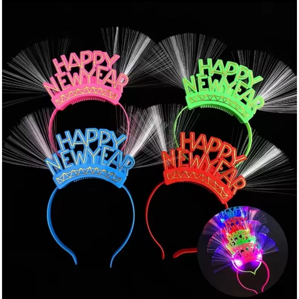 Jual Happy New Year Led Headband Bando Tahun Baru 2026 Menyala ...