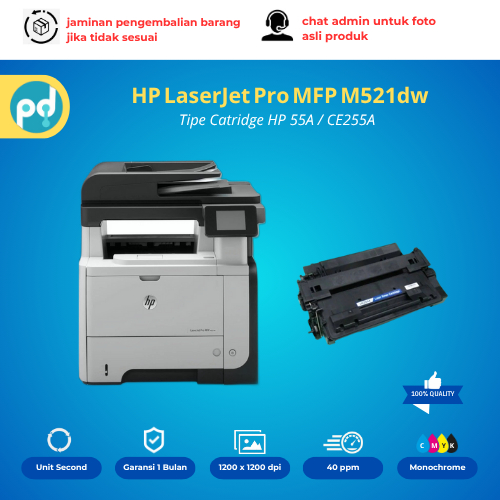 Jual HP LaserJet Pro MFP M521dw Printer Bekas – ADF, Duplex, Ethernet ...