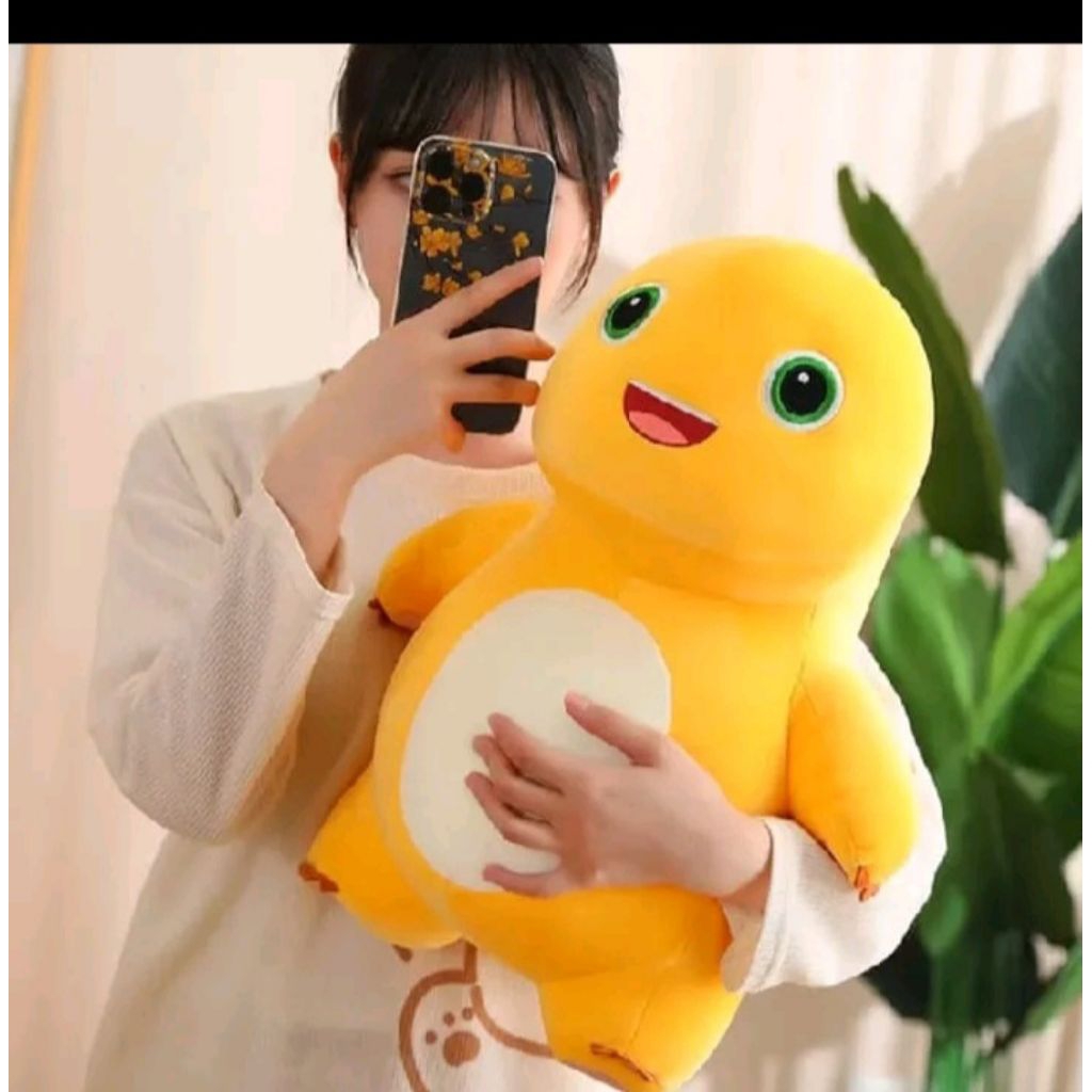 Jual Boneka Dino Nalong Viral Lucu dan Gemoy Dino Kuning bahan plush ...