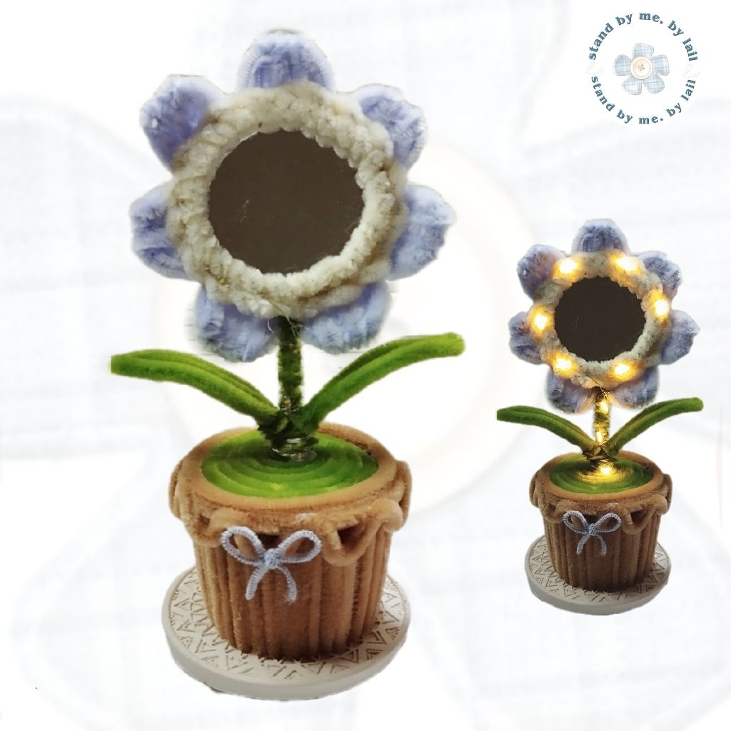 Jual Cermin || pot bunga cermin kawat bulu || cermin bunga tumblr ...