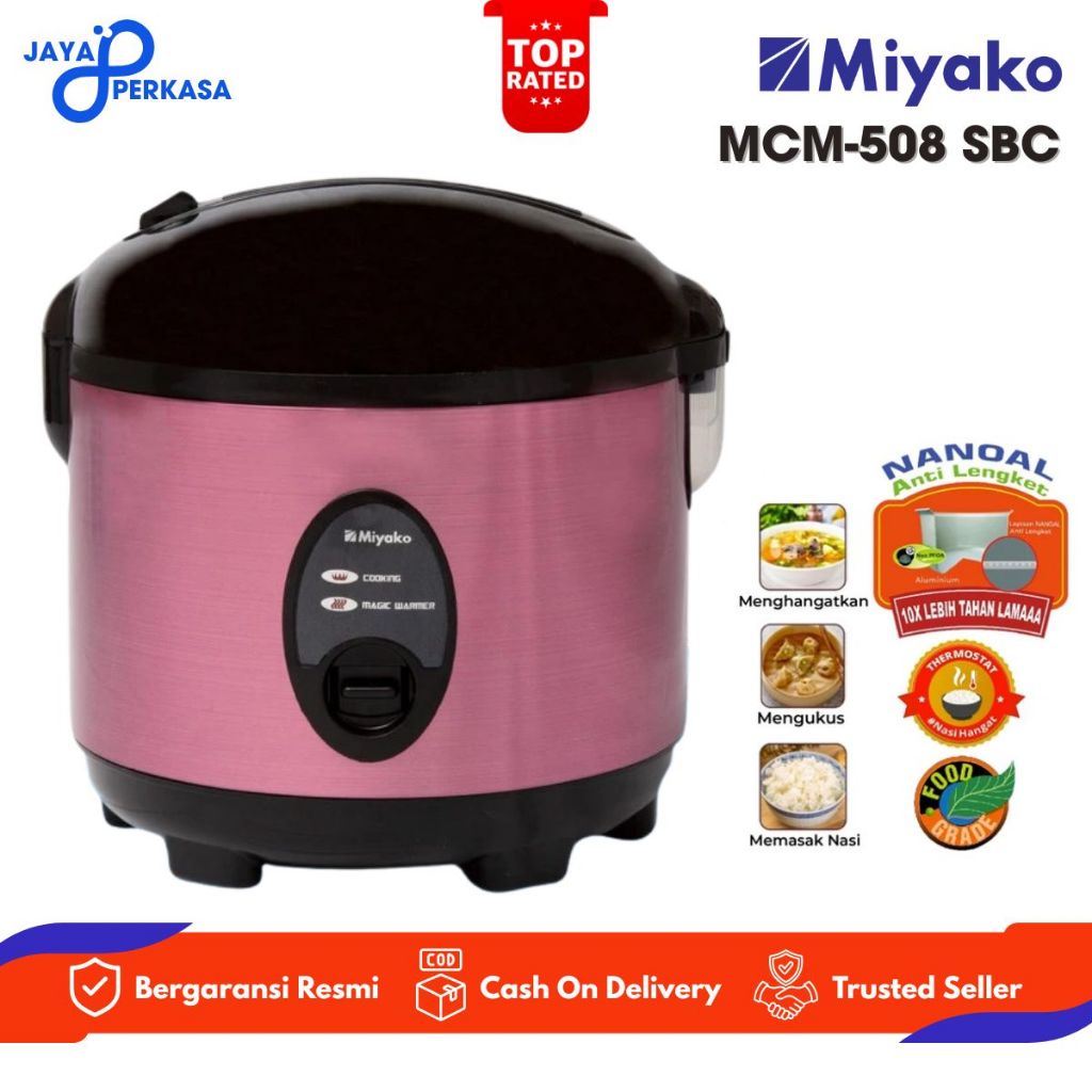 Jual [COD READY] RICE COOKER / MAGIC COM MIYAKO MCM-508 SBC ANTI ...