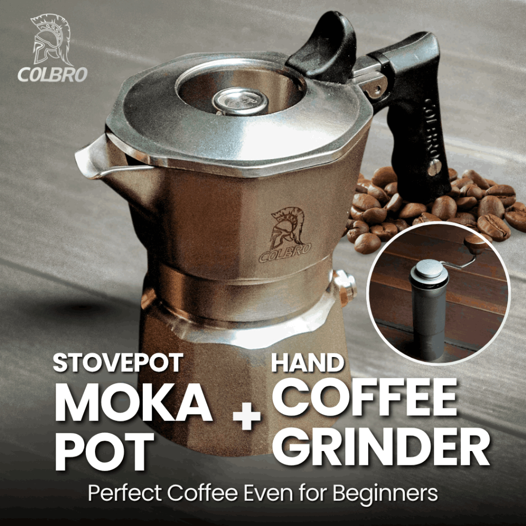 Jual COLBRO MOKA POT 3 CUP COFFEE ESPRESSO MAKER STAINLESS STEEL SET ...