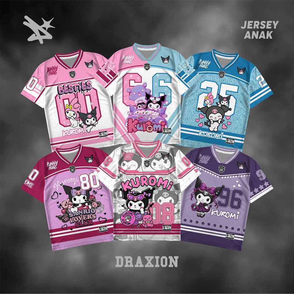 Jual DRAXION Jersey Anak Bahan Dryfit Karakter Kuromi Untuk Usia 1-10 ...