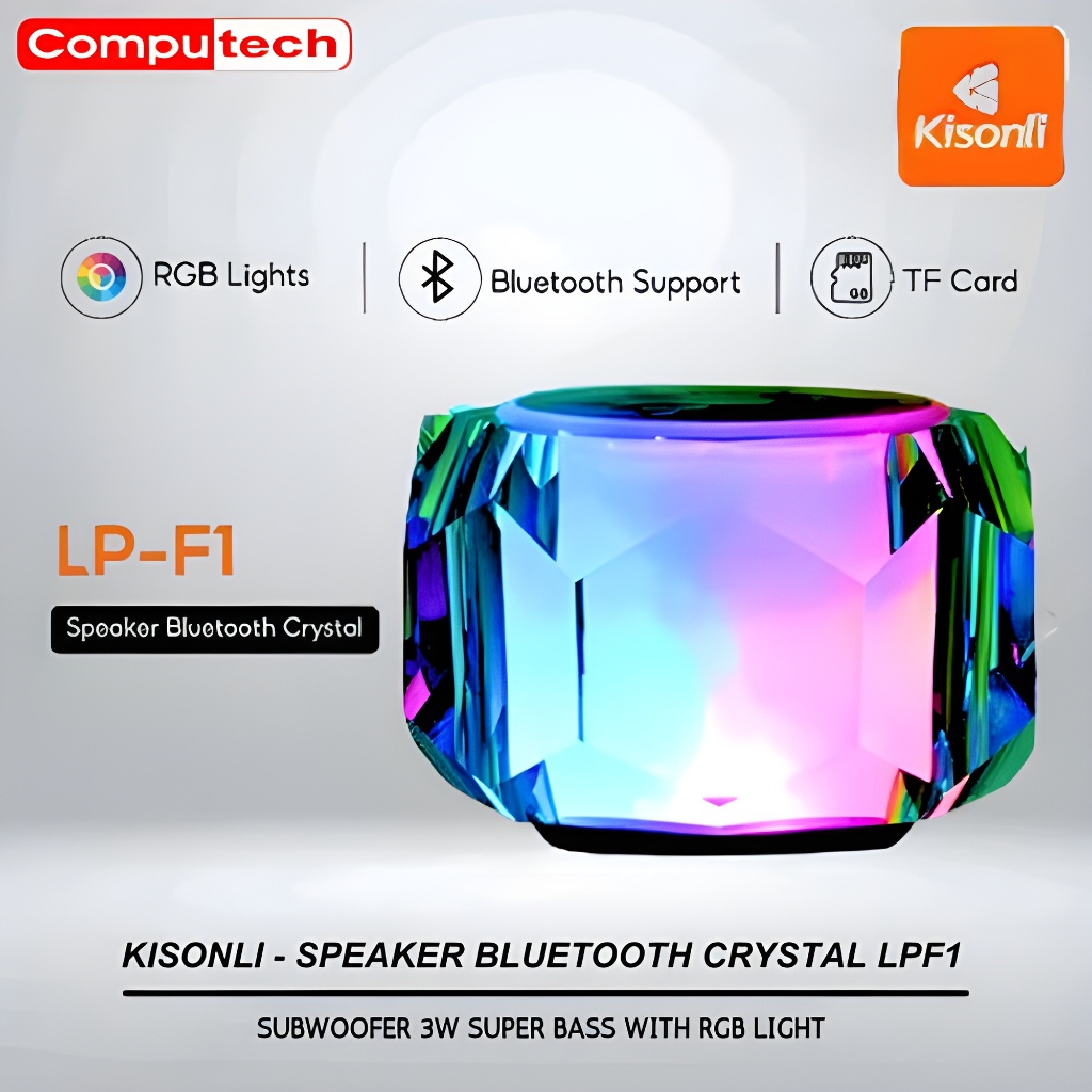 Jual Speaker Bluetooth Kisonli Kristal LP-F1 Subwoofer 3W Super Bass ...