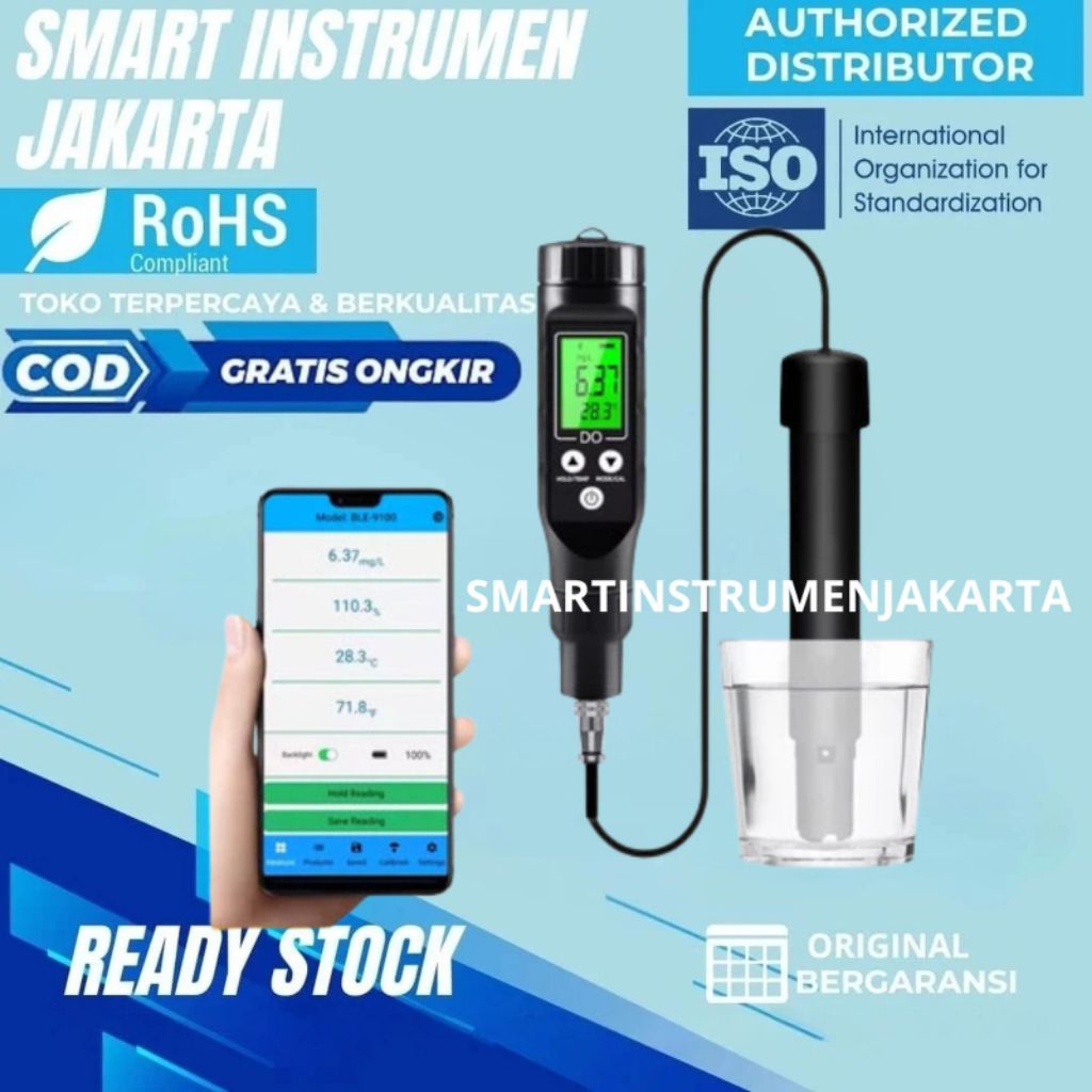 Jual Dissolved Oxygen Tester DO9100 DO Meter Oksigen Water Analyzer Air ...