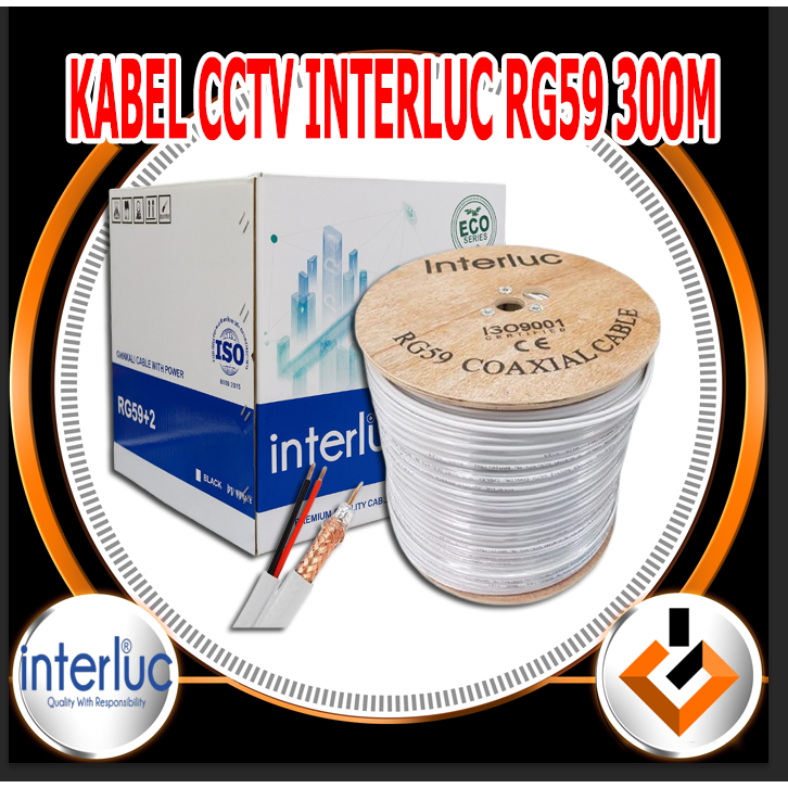 Jual Kabel CCTV Interluc / spc RG59 PLUS POWER 300M / 100M CCTV Cable ...