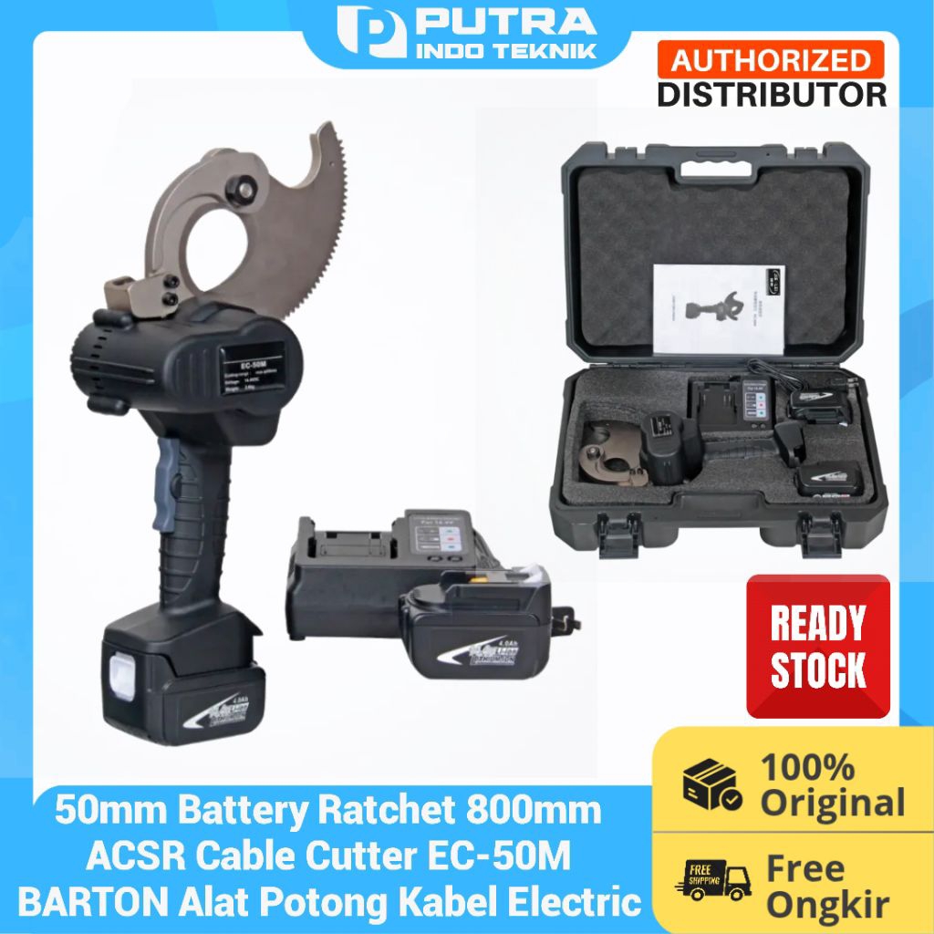 Jual 50mm Battery Ratchet 800mm ACSR Cable Cutter EC-50M BARTON Alat ...