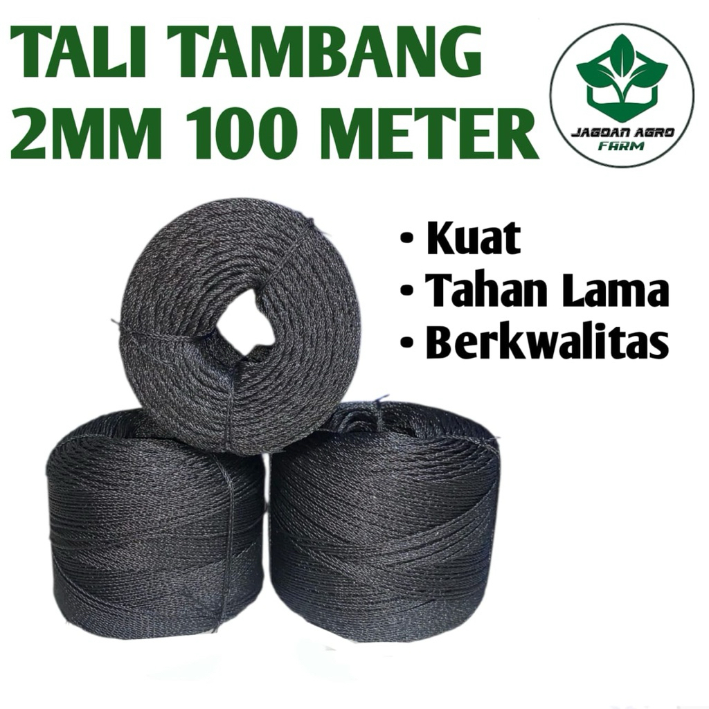 Jual Tali Tambang 2mm Hitam 100 meter - tali layangan - tali tampar ...