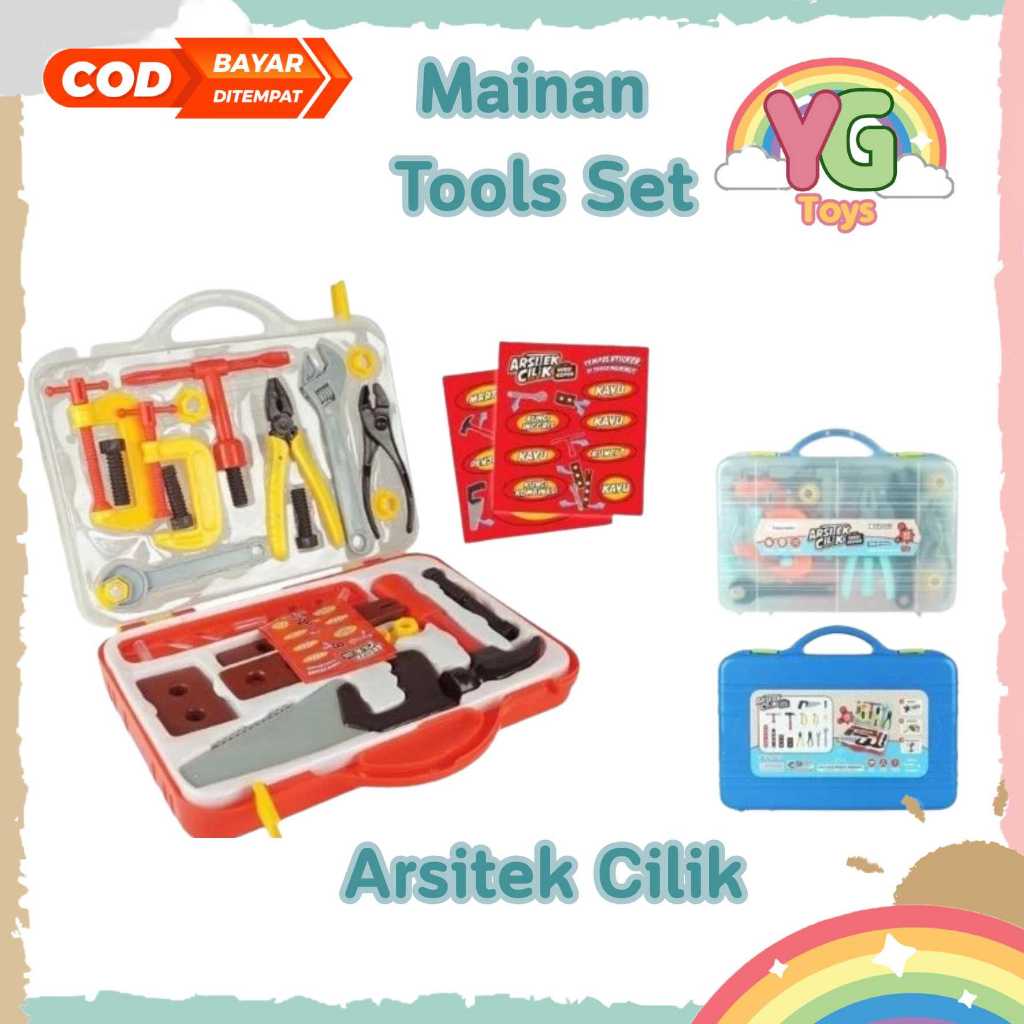 Jual YGtoys Mainan Anak Alat Tukang Perkakas Arsitek Cilik Toolset ...