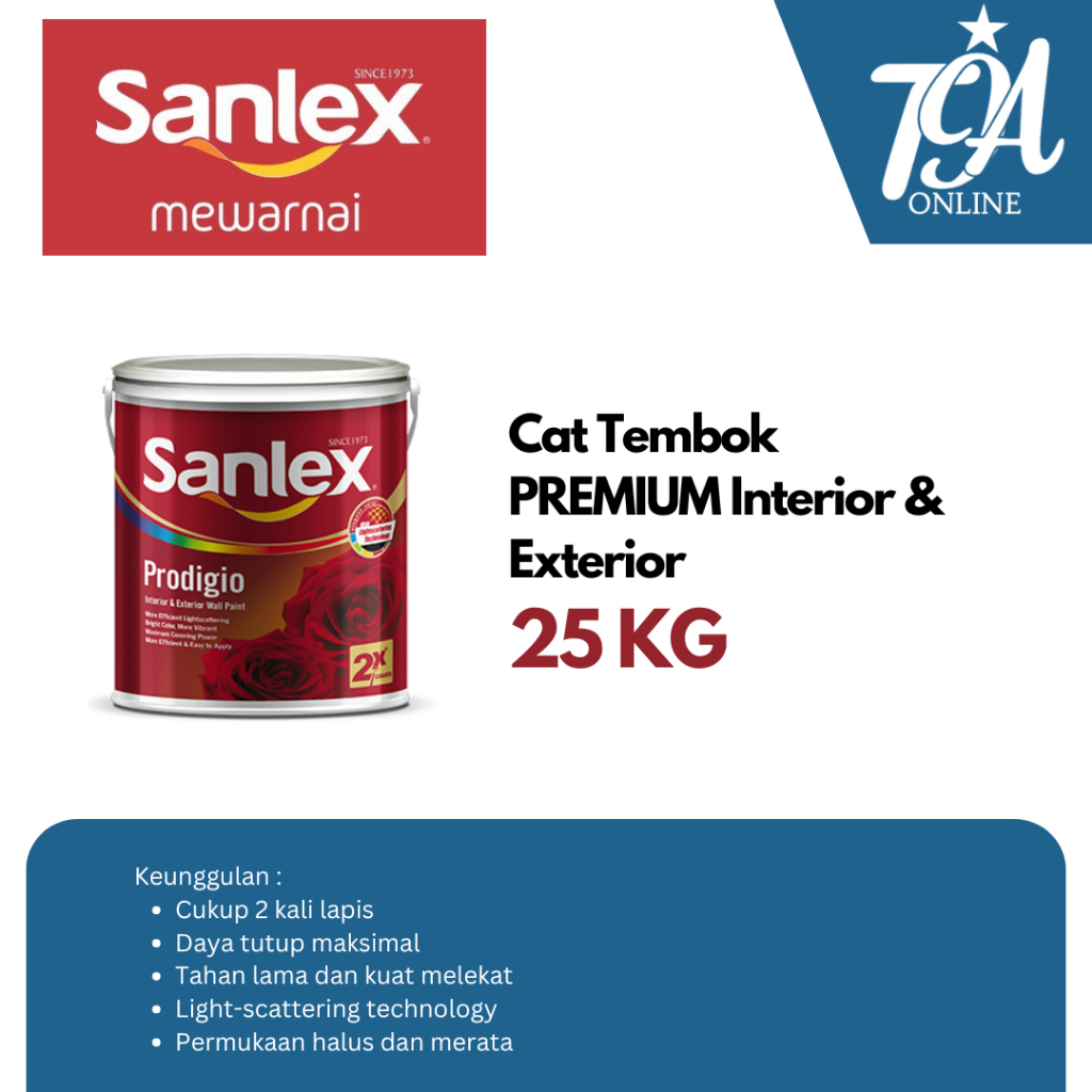 Jual SANLEX Prodigio Cat Tembok Premium Interior & Exterior 25 KG ...