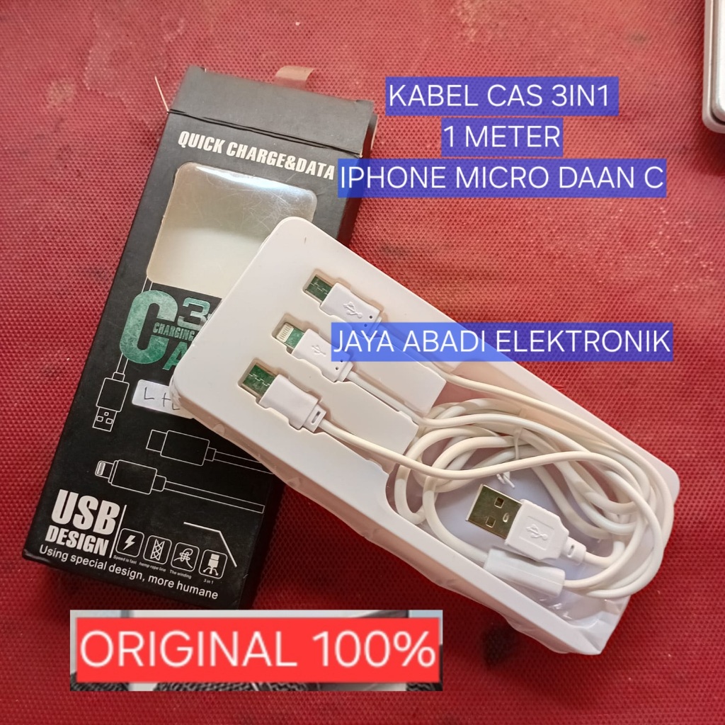 Jual H66 Kabel Data ORI 100% Cable 3 In 1 MIcro USB Type C Lightning ...