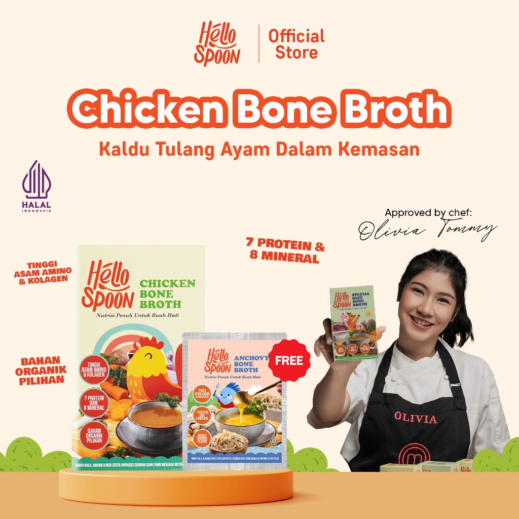 Jual [BUY 1 GET 2] Chicken Bone Broth Powder Hello Spoon / Soup Kaldu ...