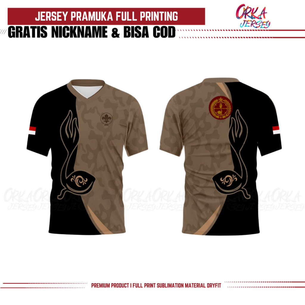 Jual Jersey Custom Pramuka Terbaru Full Printing Gratis Pasang Nama ...
