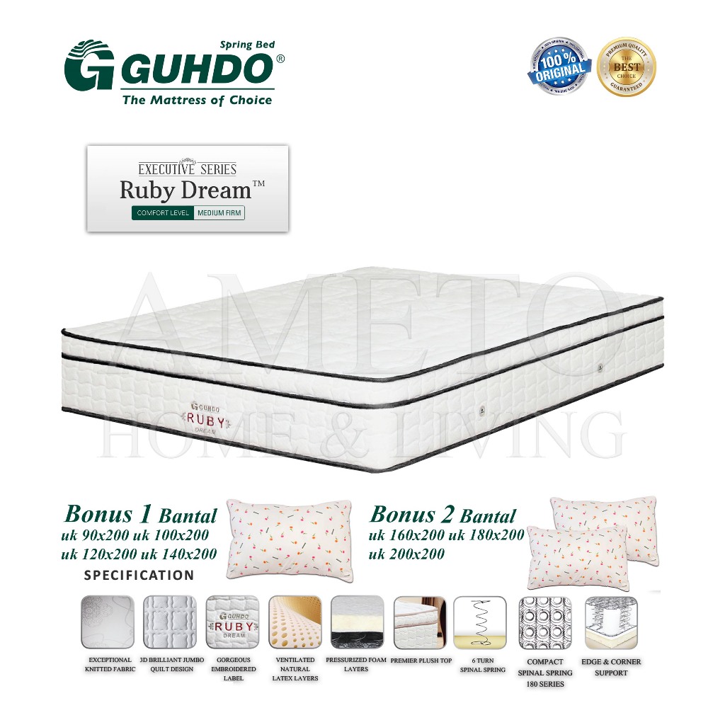 Jual Guhdo Springbed Ruby Dream Latex Tebal 29 Cm Hanya Kasur 90 100