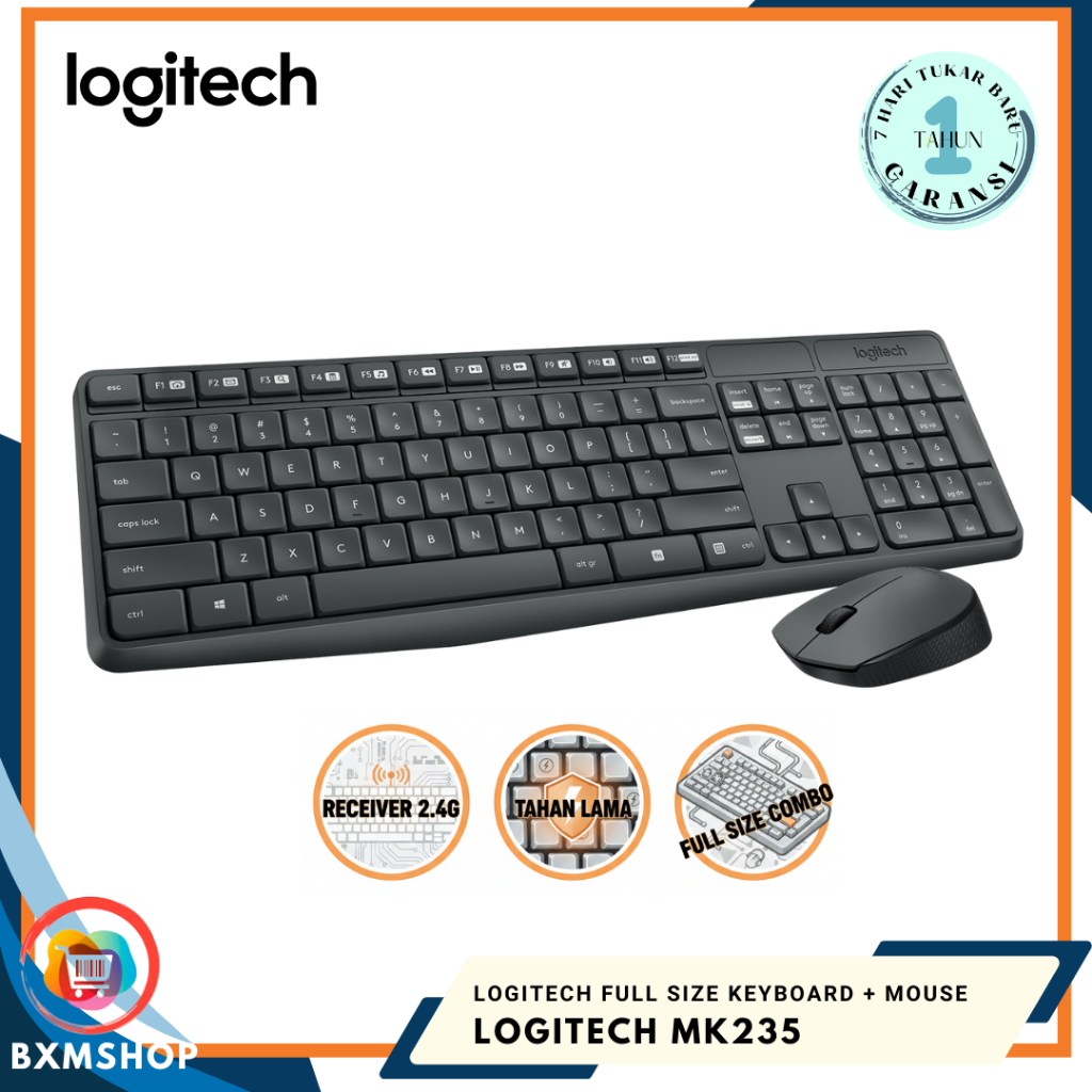 Jual Logitech MK235 Combo Wireless Keyboard dan Mouse Original Full ...