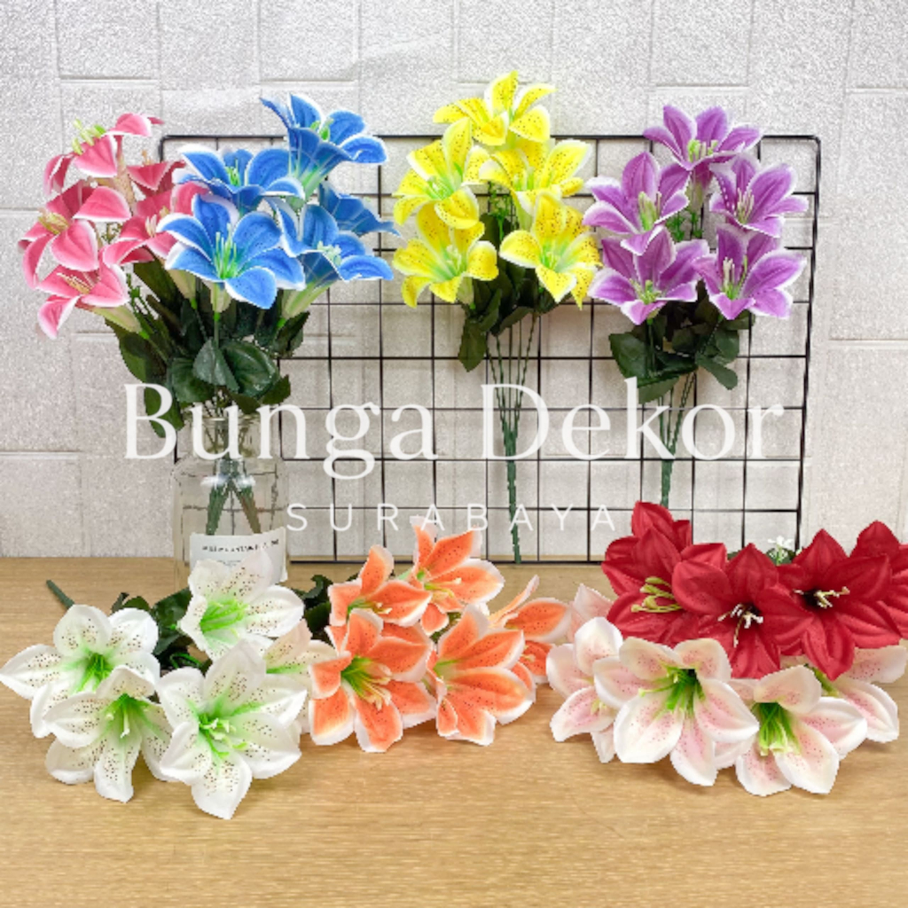 Jual Bunga Lily CasaBlanca X5 Artificial / Bunga Hias / Bunga Dekor ...
