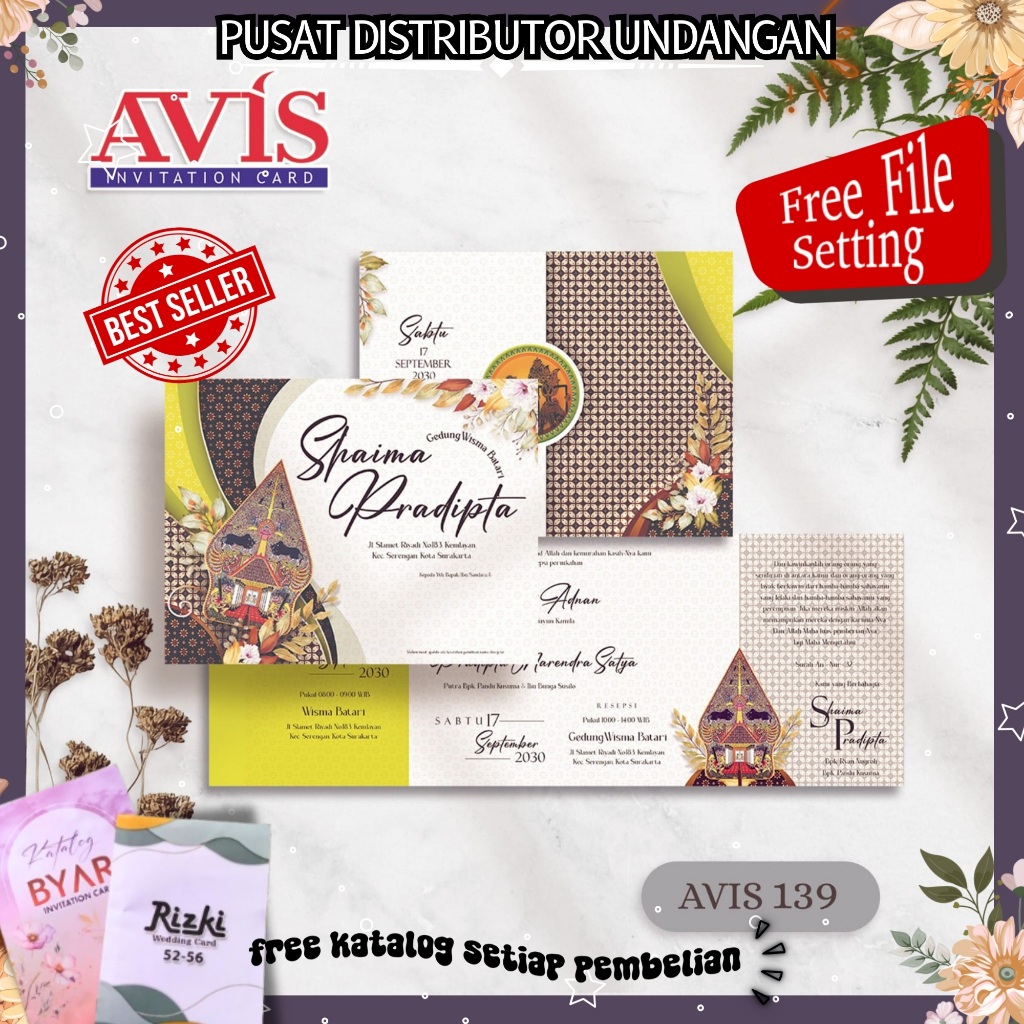 Jual Blangko undangan Avis 139 Undangan Tema Wayang | Harga Pabrik ...