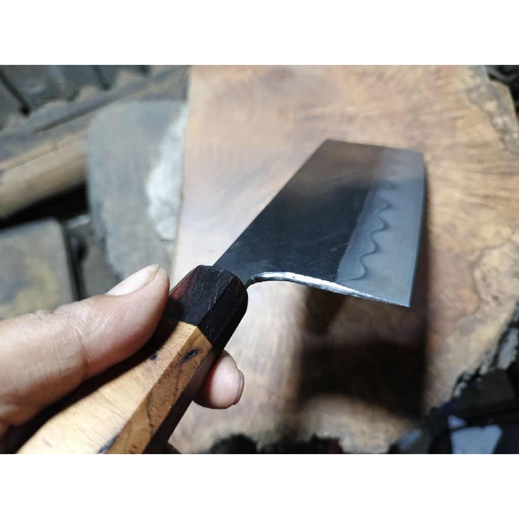 Jual pisau dapur cleaver hamon handmade 7 inch | Shopee Indonesia