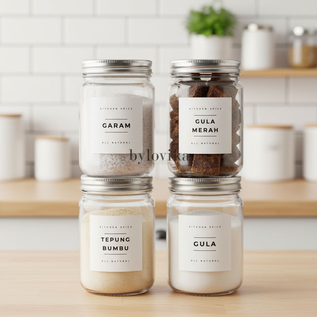 Jual [ECER] READY STOCK STIKER BUMBU DAPUR PERSEGI KITCHEN SPICE LABEL ...