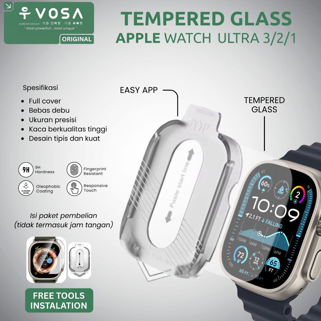 Jual APPLE WATCH ULTRA 3/2/1 FULL TEMPERED GLASS ORIGINAL VOSA WITH ...