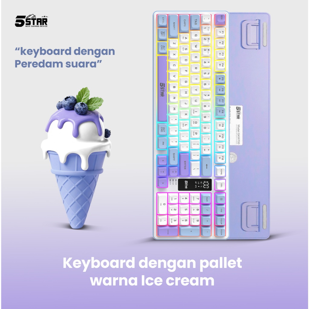 Jual 5Star Keyboard Gaming Wireless Silent klik Untuk gaming malam Bluetooth Tabel PC Laptop HP ...