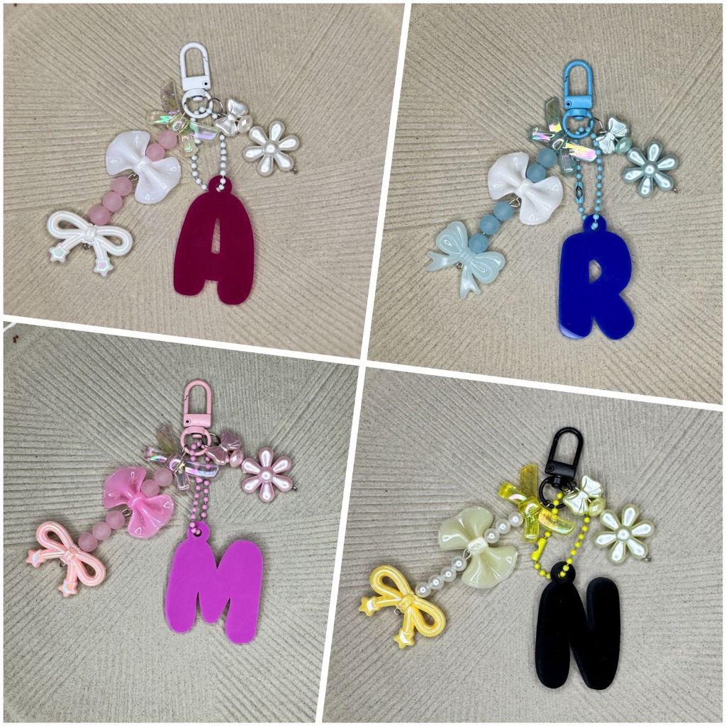 Jual Gantungan Huruf Alphabet Bag Charm Keychain Abjad Akrilik Bag ...