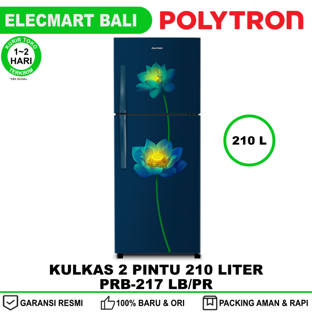 Jual Kulkas 2 Pintu Polytron 210 Liter PRB-217 PRB-217LB PRB-217PR ...