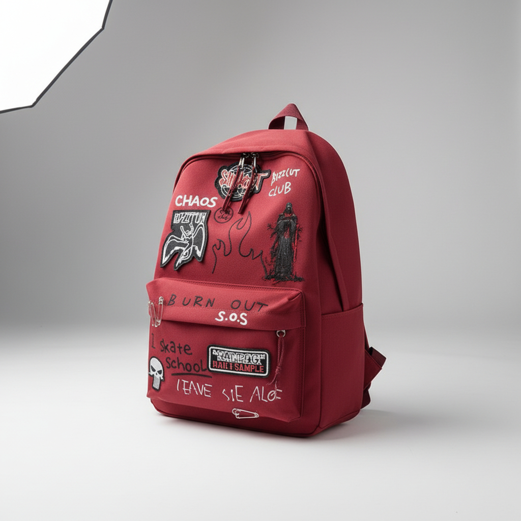 Jual Polofelix Tas Ransel Sekolah Merah Hip Hop Backpack Punk | Shopee ...
