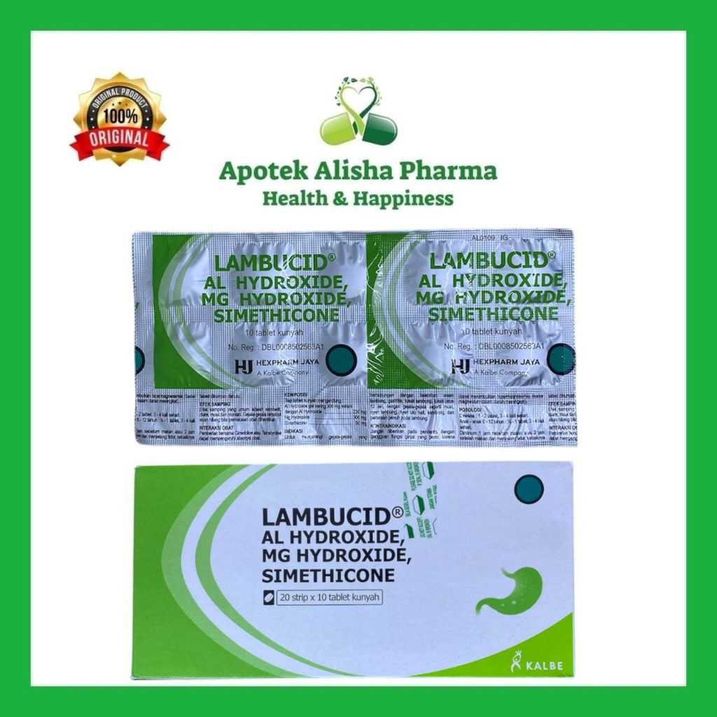 Jual Lambucid Hexpharm Box isi 200 dan Strip isi 10 Tablet Kunyah Obat ...