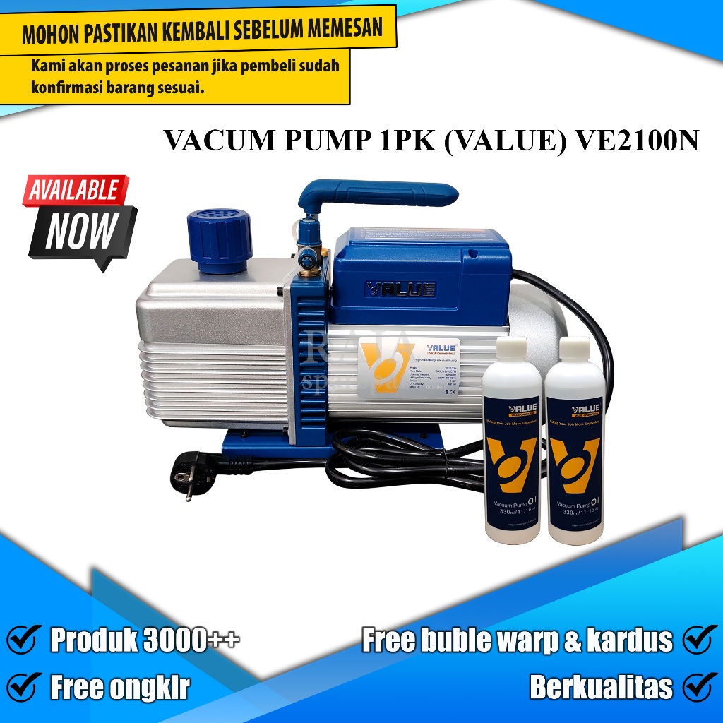 Jual VP1PK VACUM PUMP AC / MESIN POMPA / VACUM PUMP 1PK (VALUE) VE2100N ...
