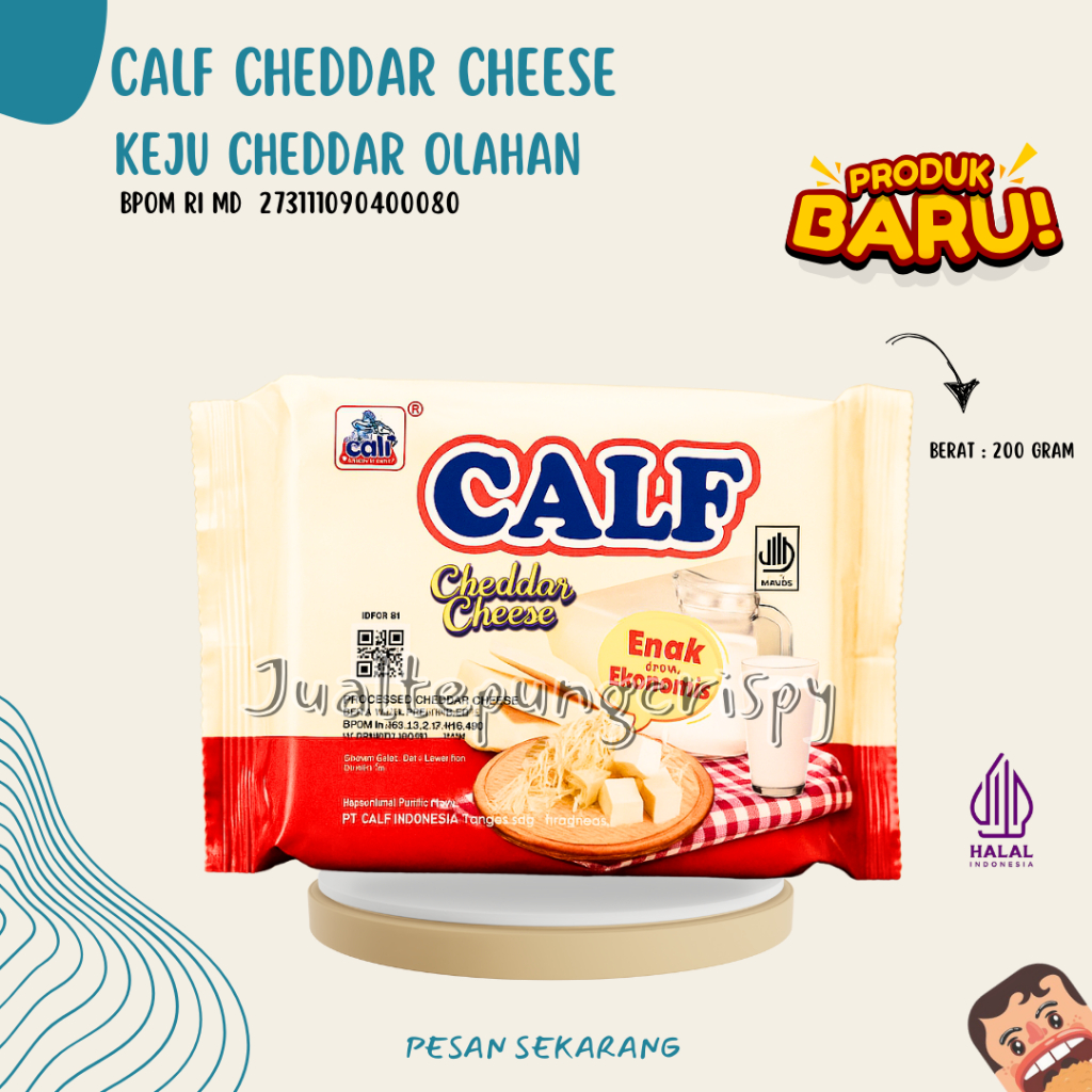 Jual Calf Cheddar Cheese 200g | Keju Olahan Serbaguna Enak & Ekonomis ...