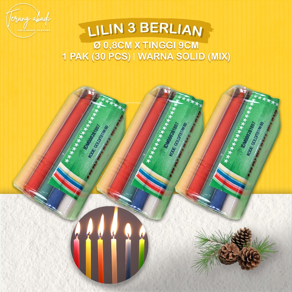 Jual (30 pc) Lilin 3 Berlian / Lilin Natal / Lilin Ulang Tahun / Lilin ...