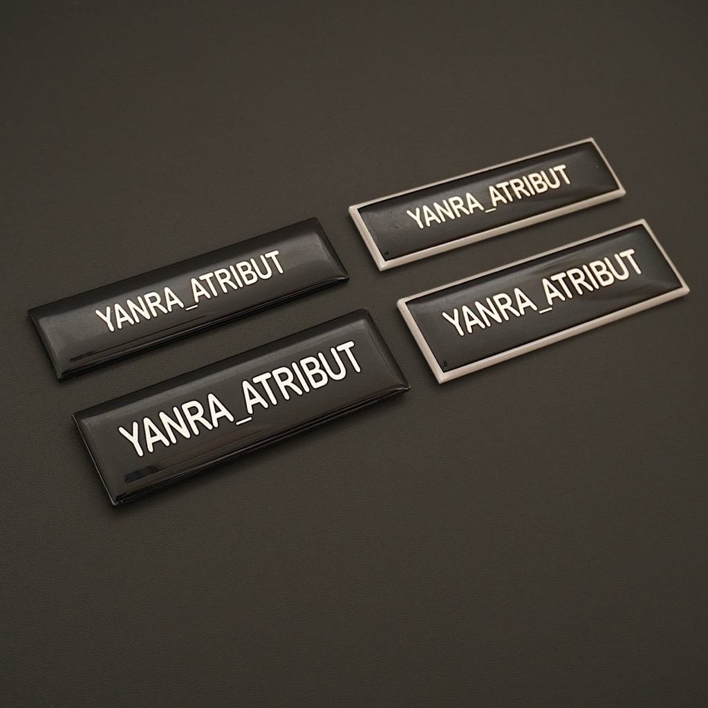 Jual Name Tag Resin Kilap Glosy Hitam / Papan Nama Pdh Pdu List Putih ...
