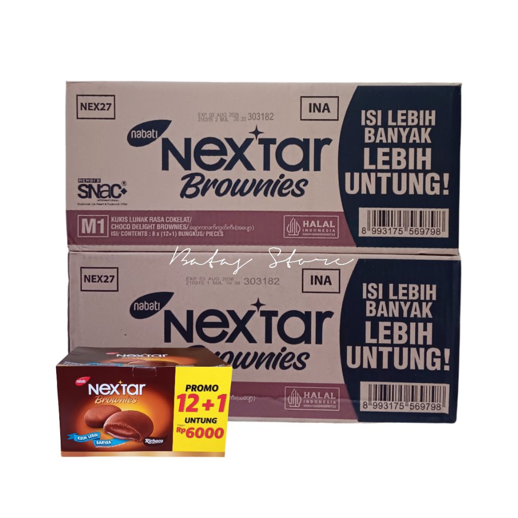 Jual Nabati Nextar Brownies Terbaru – 1 Dus Isi 8 Box (@12+1) Kue ...