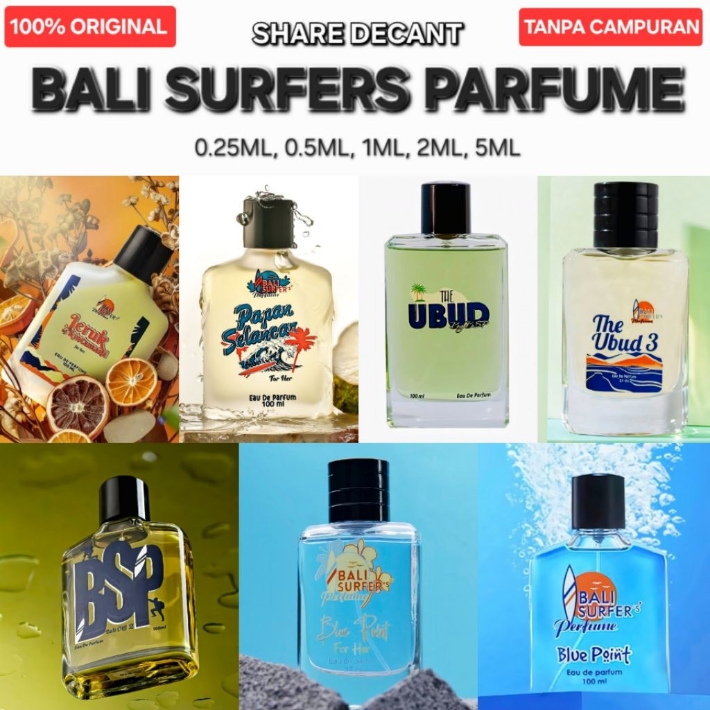 Jual Decant Tester Share Bali Surfers Parfume BSP Blue Point For Him ...