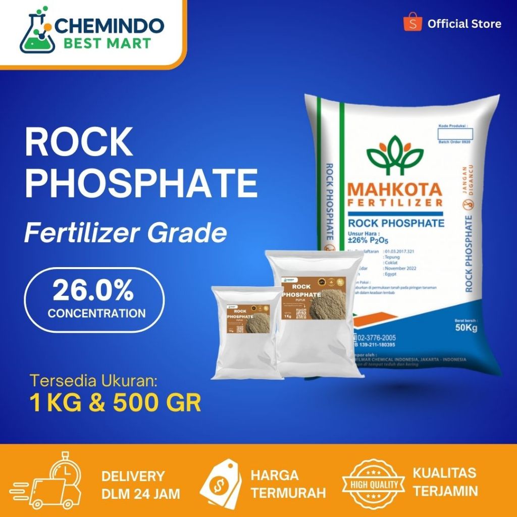 Jual Rock Phosphate Batu Fosfat Pupuk Fosfor Alami P2O5 untuk Pertanian ...