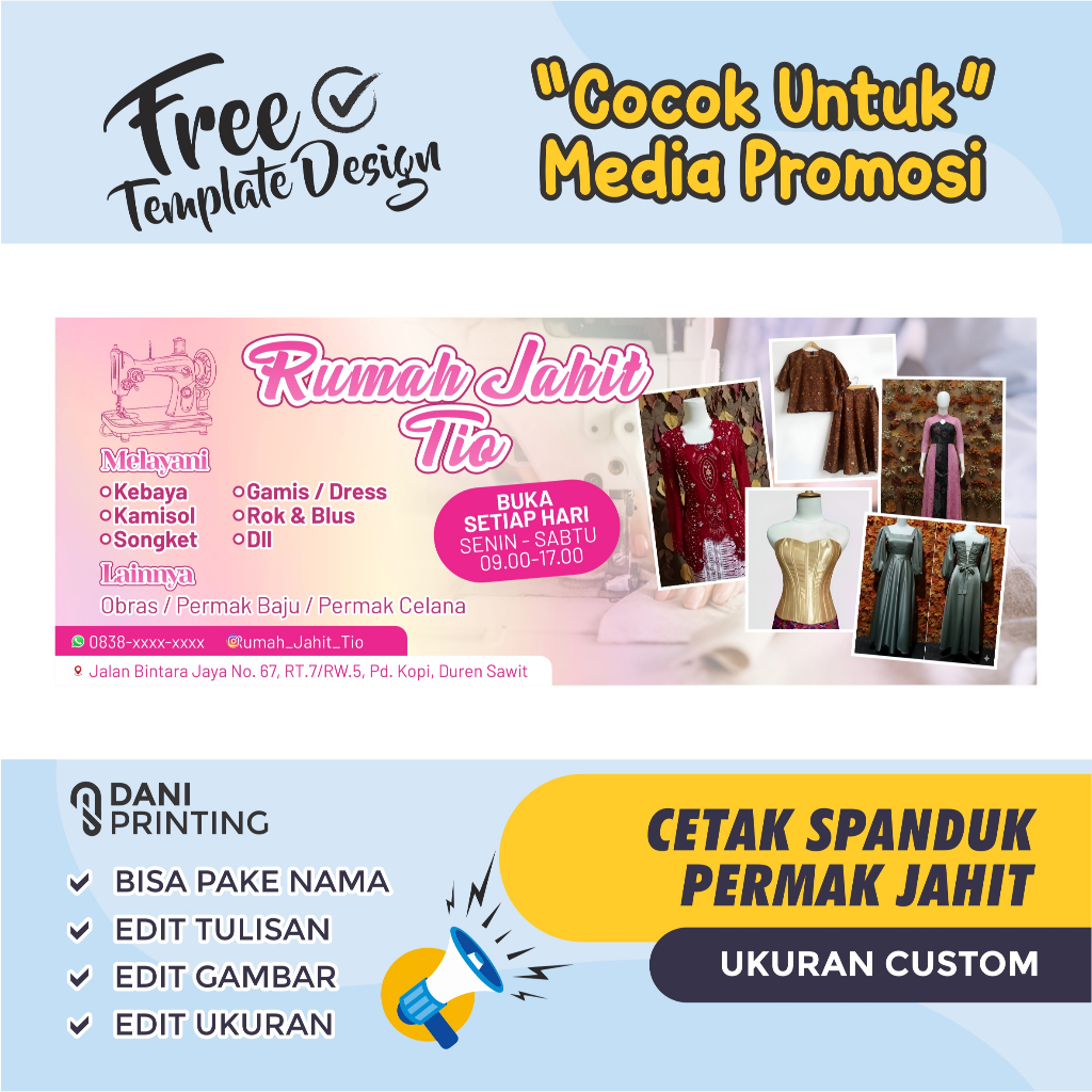 Jual Banner Spanduk - Permak Jahit Baju & Celana - Custom Bisa Di Edit ...