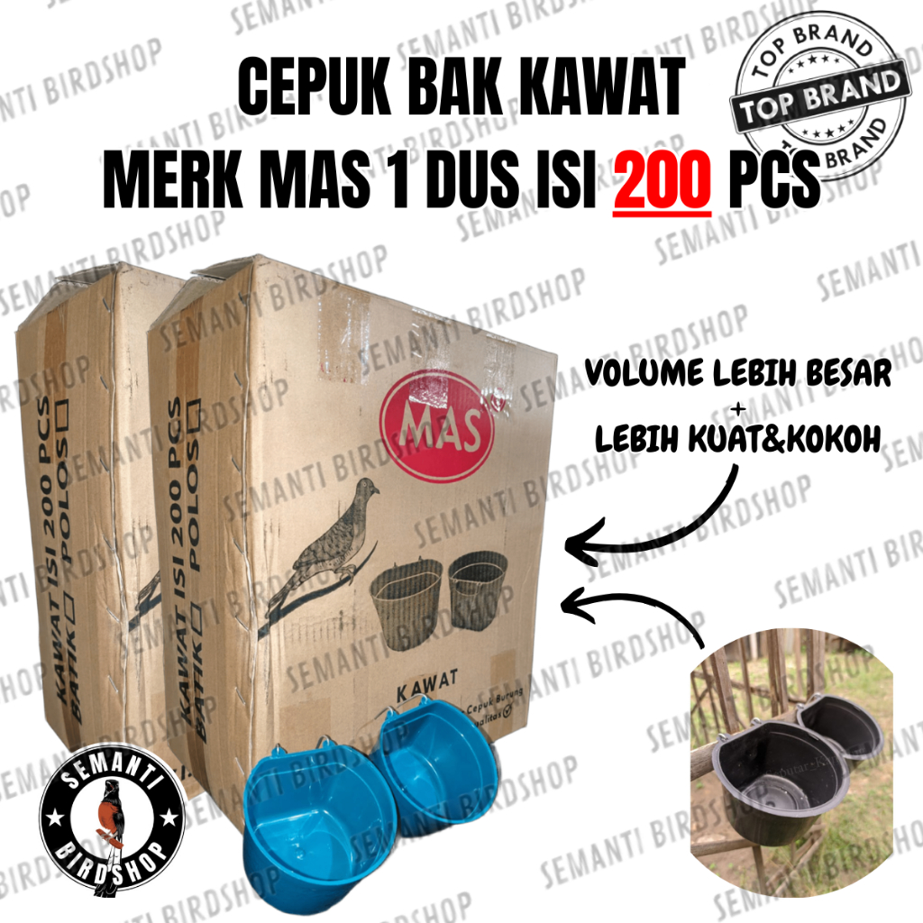 Jual JUAL BAK KAWAT PLASTIK MERK MAS 1 DUS ISI 200 PCS CEPUK WADAH ...