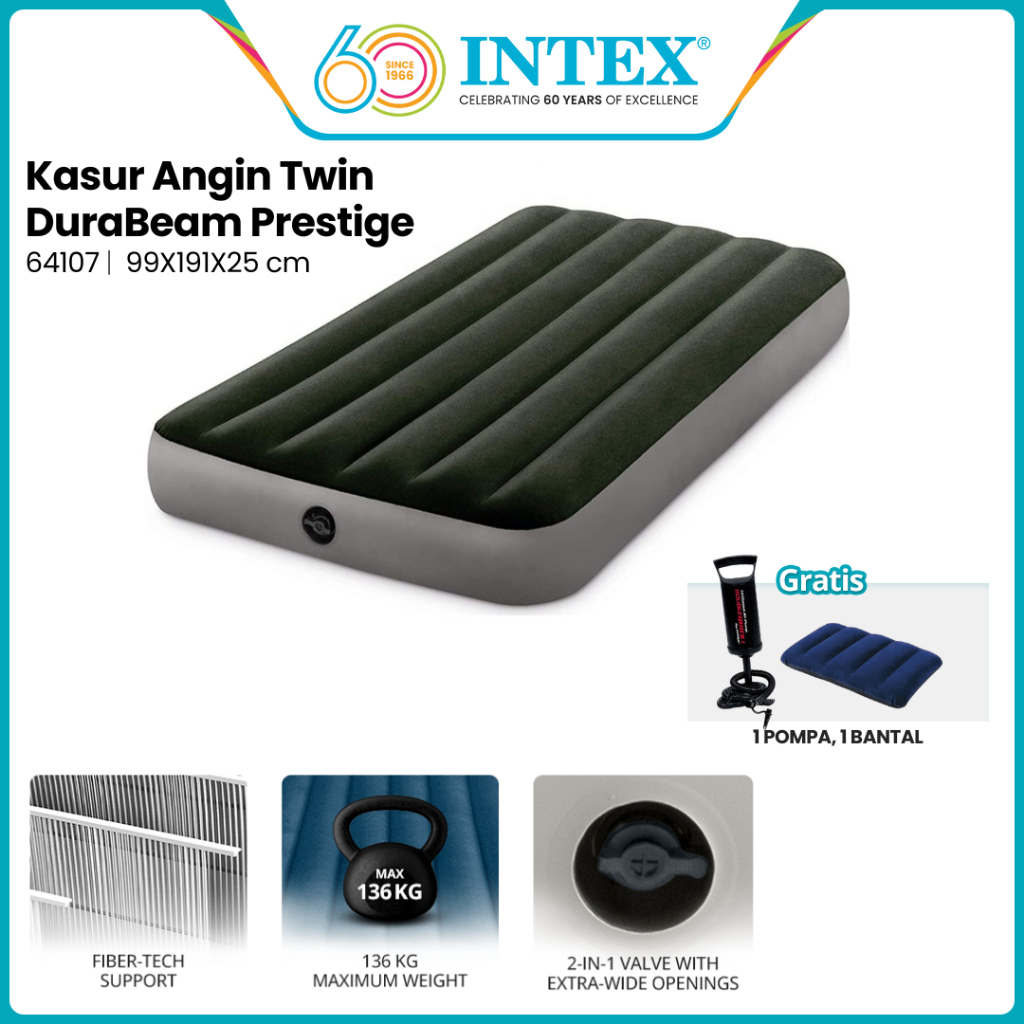 Jual INTEX Kasur Angin Twin Durabeam Prestige 64107 | Shopee Indonesia
