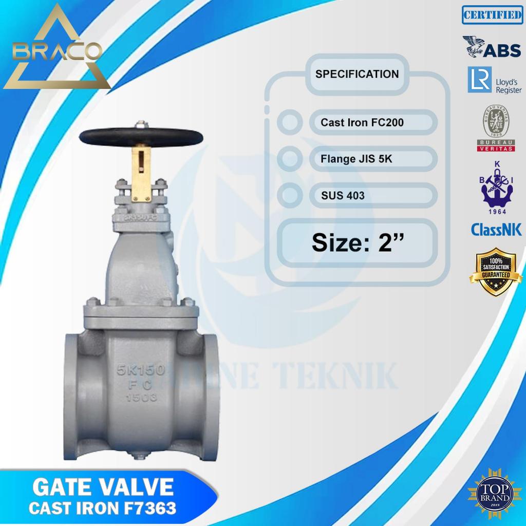 Jual GATE VALVE CAST IRON F7363-JIS 5K 50 | Shopee Indonesia