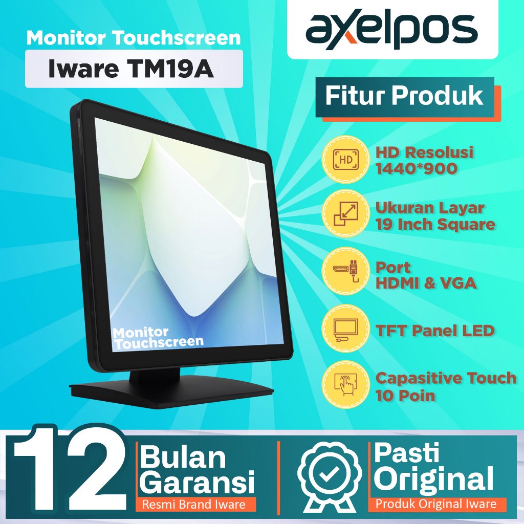 Jual Axelpos Led Monitor Touchscreen layar sentuh 19 Inch Iware TM19A ...