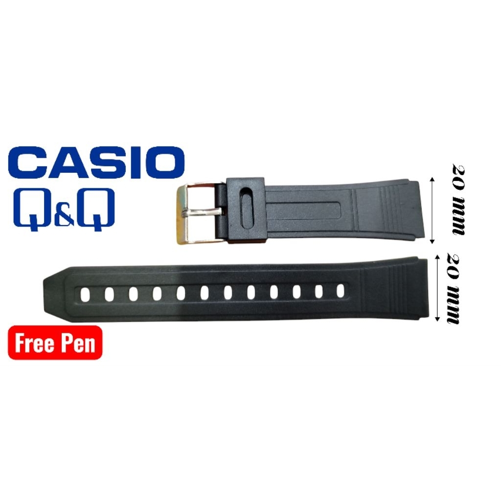 Jual Tali jam tangan Casio dan Q&Q uk20 pengait besi polos | Shopee ...