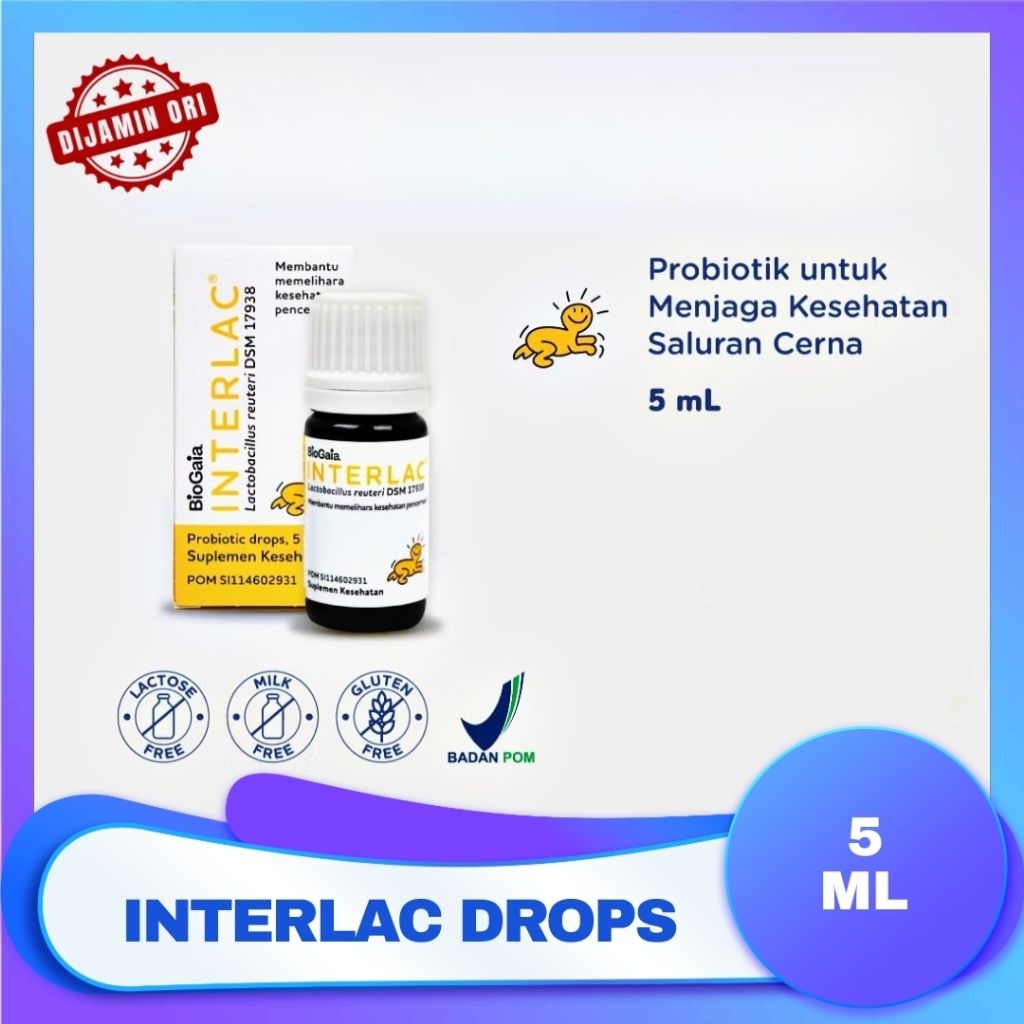 Jual BioGaia Interlac Probiotik Drops 5ml Probiotik Kesehatan Saluran ...