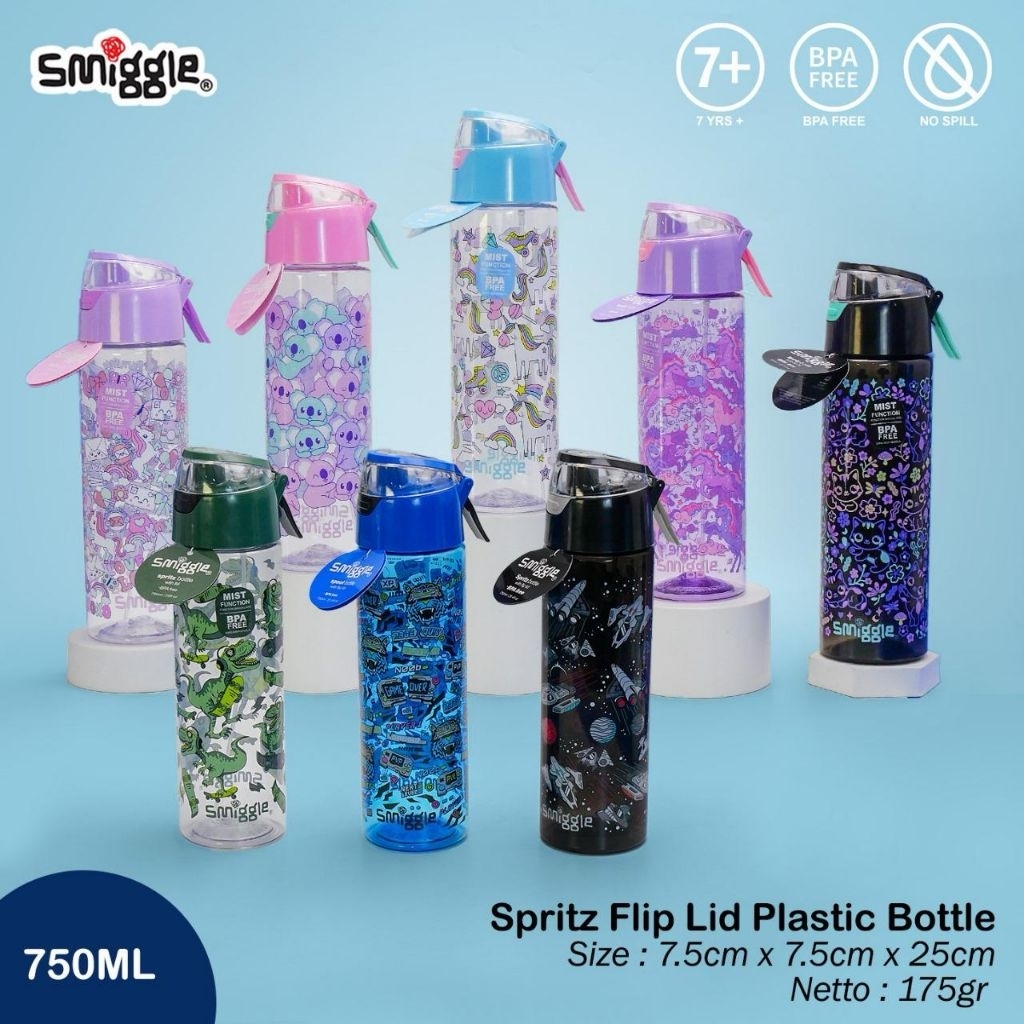 Jual Smiggle Spritz Flip Lid Plastic Botol Air minum karakter anak 750 ...