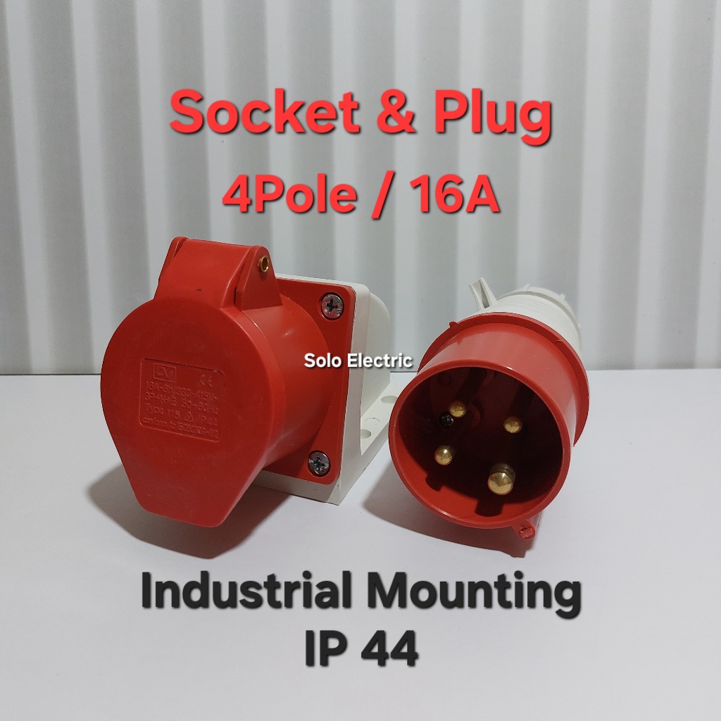 Jual Socket Plug 16A / 4pin Mounting 16A socket dan plug | Shopee Indonesia