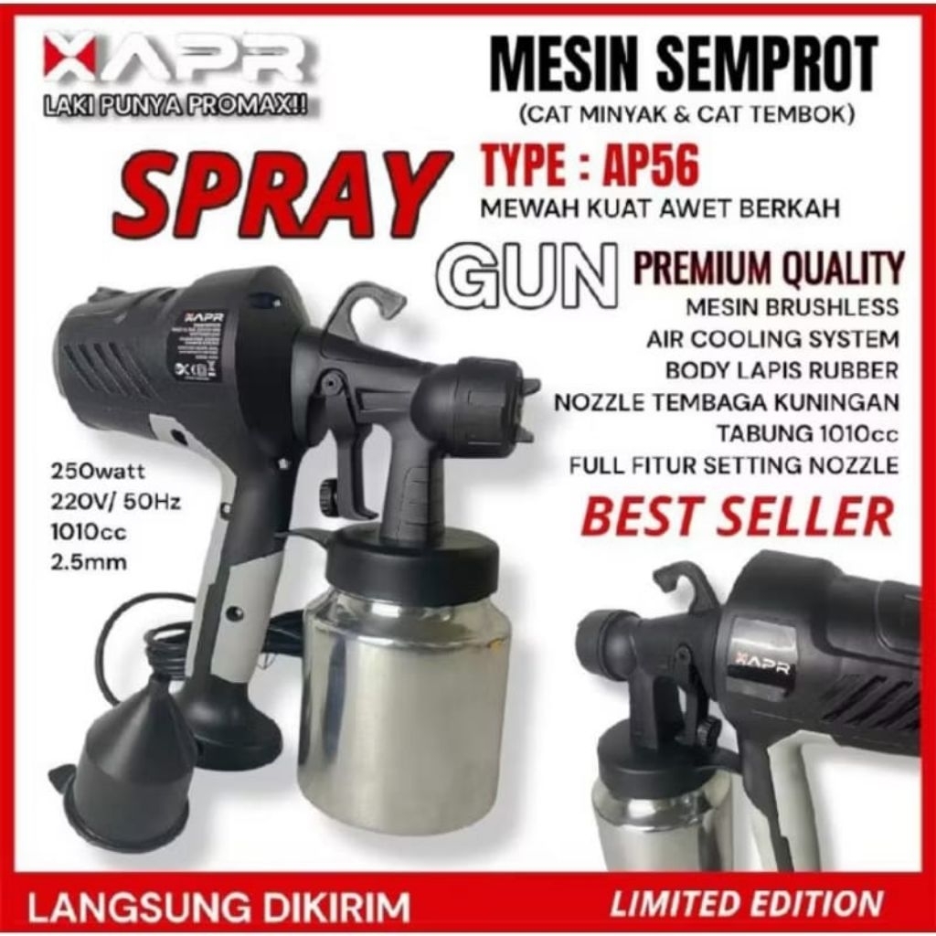 Jual APR AP56 SPRAY GUN ELEKTRIK APR JAPAN TECHNOLOGY MESIN SEMPROT CAT ...