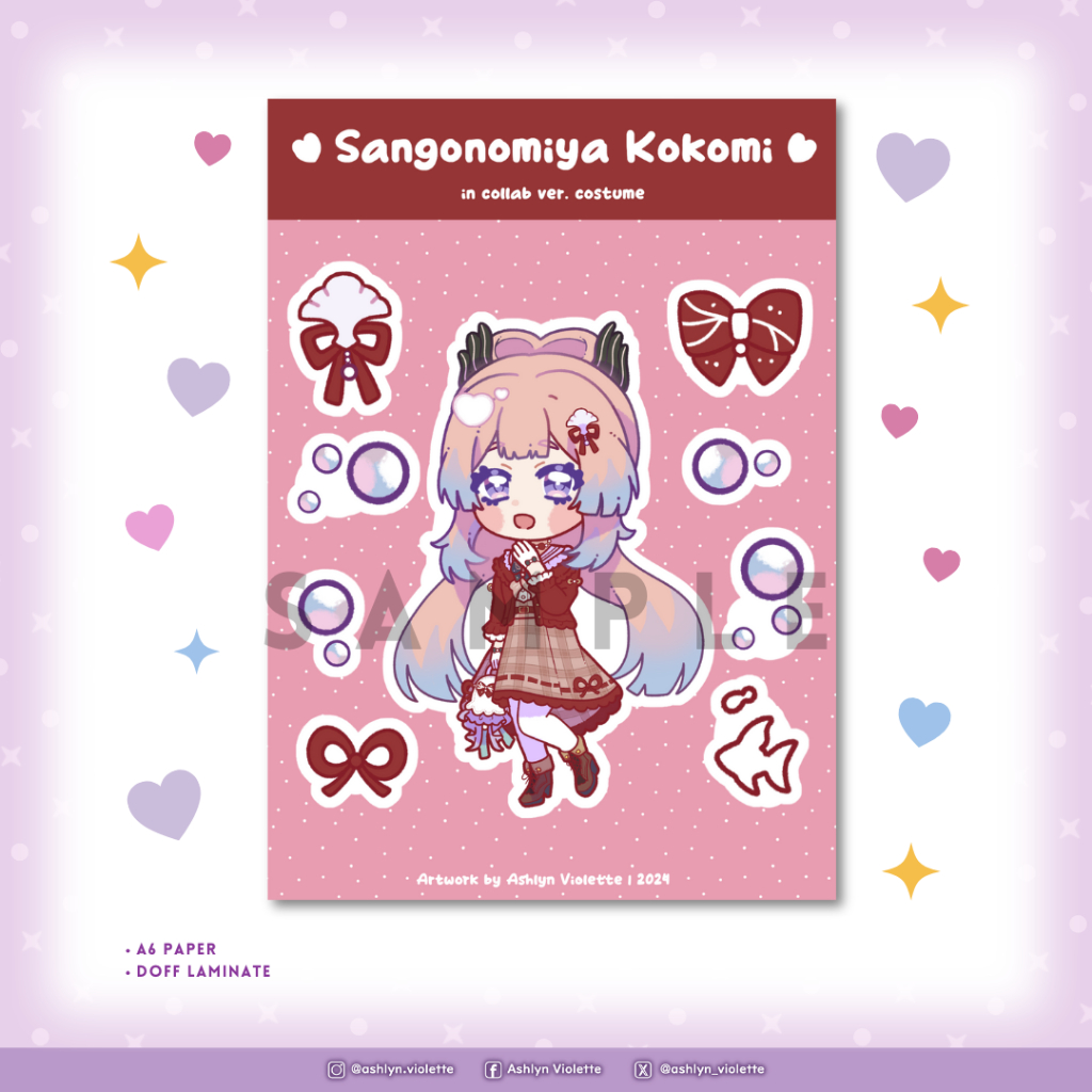 Jual GENSHIN IMPACT Sangonomiya Kokomi A6 Sticker Sheet Kisscut ...