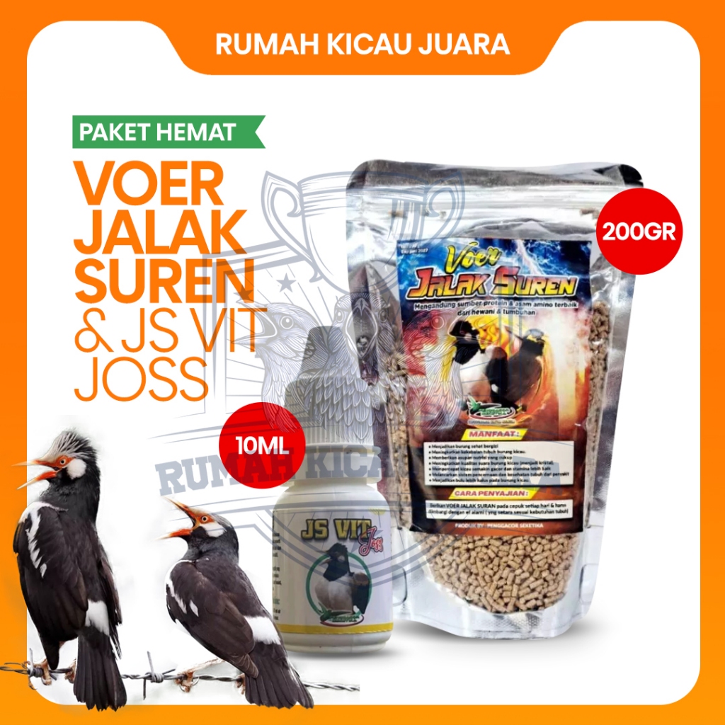 Jual [PROMO PAKET JALAK SUREN] VOER JALAK SUREN 200G + VITAMIN JALAK ...