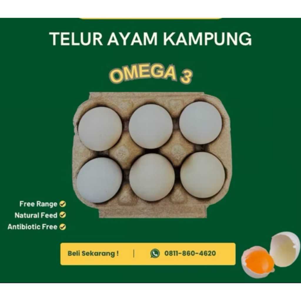 Jual Telur Ayam Kampung Omega 6 Butir | Shopee Indonesia