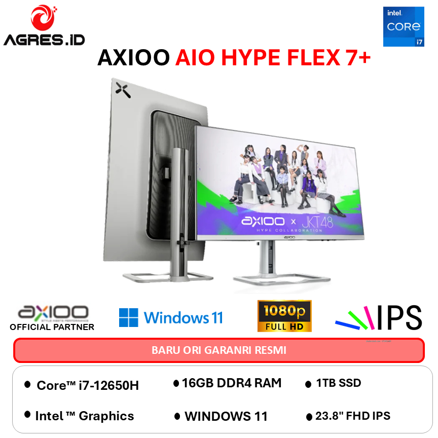 Jual AXIOO AIO HYPE FLEX 7+ I7 12650H 16GB 1TB W11 23.8FHD IPS WHT ...